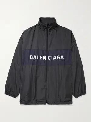 Balenciaga Oversized Logo-print Colour-block Jacket