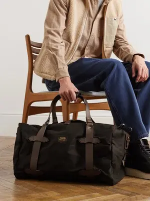 Filson Medium Leather-trimmed Twill Weekend Bag