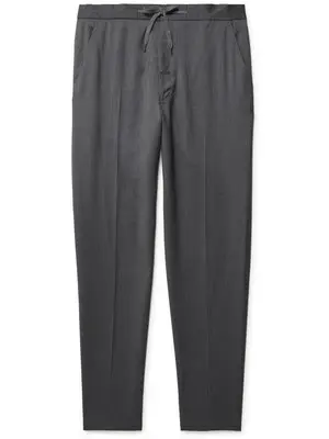 Mr P. Tapered Wool Drawstring Trousers