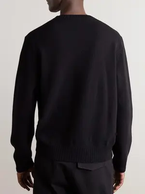 Loewe Anagram Logo-embroidered Wool Sweater - Black