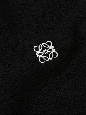 Loewe Anagram Logo-embroidered Wool Sweater - Black