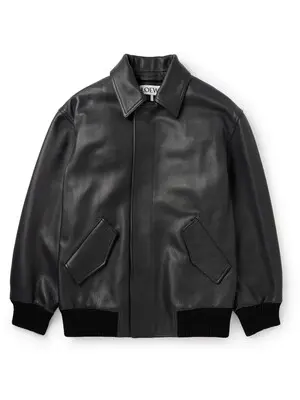 Loewe Textured-leather Bomber Jacket