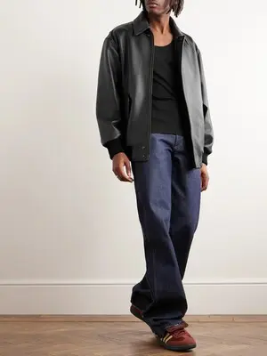 Loewe Textured-leather Bomber Jacket