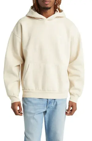 Obey Logo Relaxed Fit Fleece Hoodie - Pigment Clay