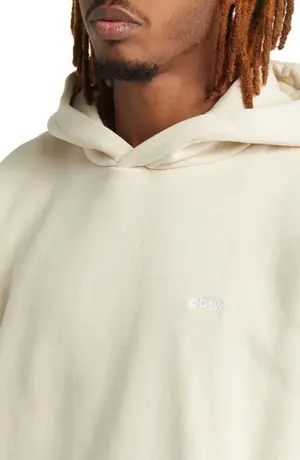 Obey Logo Relaxed Fit Fleece Hoodie - Pigment Clay
