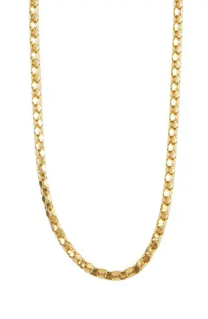 Argento Vivo Rounded Box Chain Necklace - Gold