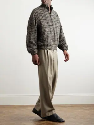 Auralee Wool-blend Tweed Bomber Jacket