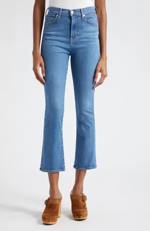 Veronica Beard Carly High-rise Crop Kick-flare Jeans - Bright Lakeshore