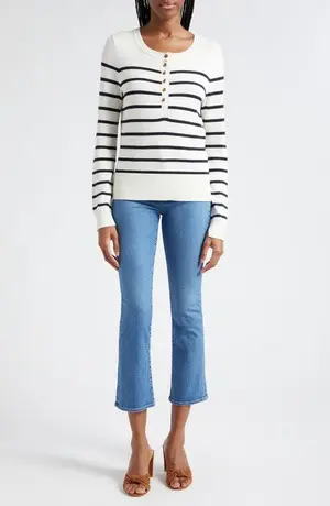 Veronica Beard Carly High-rise Crop Kick-flare Jeans - Bright Lakeshore