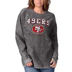 G-III 4HER BY CARL BANKS San Francisco 49ers Corduroy Pullover Sweatshirt - Black