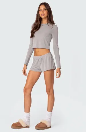 EDIKTED Pointelle Shorts