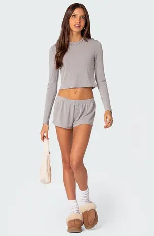EDIKTED Pointelle Shorts