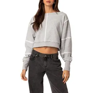 EDIKTED Inside Out Crop Sweatshirt