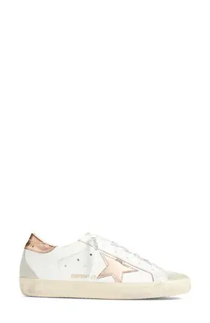 GOLDEN GOOSE Super-star Low Top Sneakers - White/pink