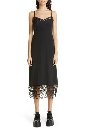 Simone Rocha Lace Trim Slipdress - Black