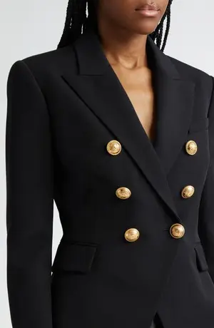 Balmain Classic Six-button Grain De Poudre Jacket