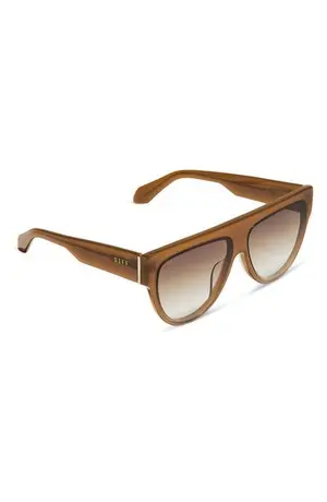 DIFF Georgie 58mm Gradient Shield Sunglasses - Brown Gradient