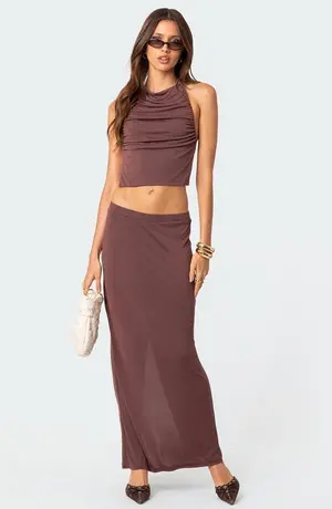 EDIKTED Kenzie Drape Open Back Crop Top