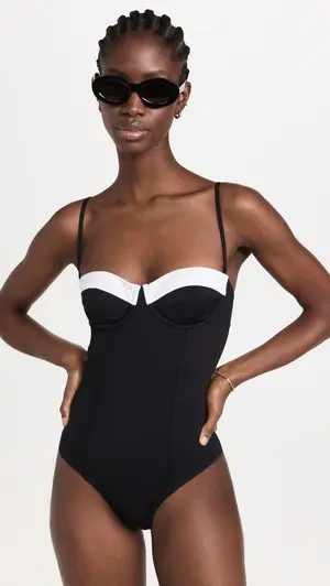 Staud Maeve One Piece - Black/white