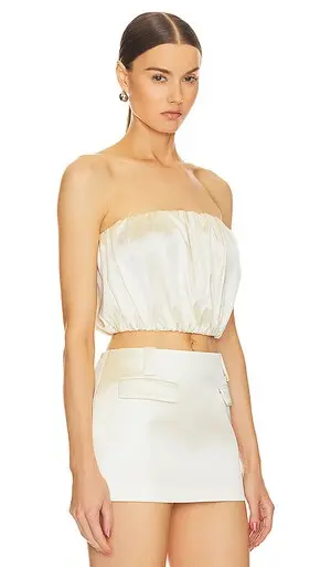 HELSA Heavy Satin Bubble Top