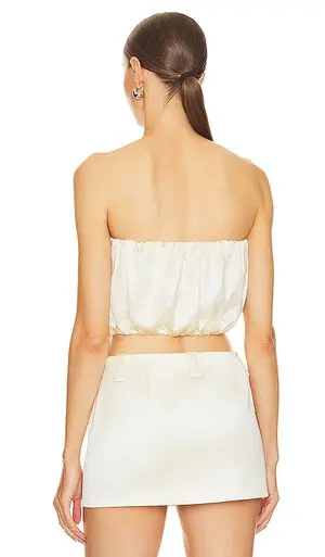 HELSA Heavy Satin Bubble Top