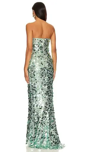 BRONX AND BRONCO Farah Strapless Gown - Green & Multi