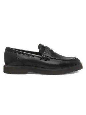 Brunello Cucinelli Leather Penny Loafers - Nero