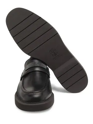 Brunello Cucinelli Leather Penny Loafers - Nero