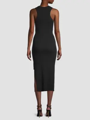 TOCCIN Logan Rib-knit Sleeveless Midi-dress