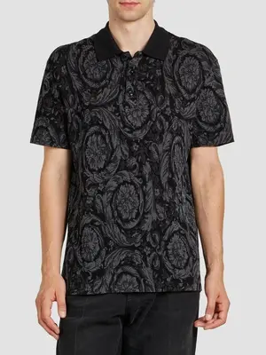 Versace Barocco Piqué Polo