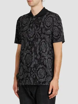 Versace Barocco Piqué Polo
