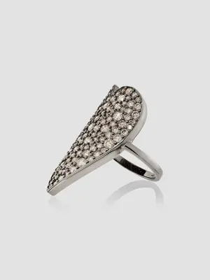 Nina Gilin Black Rhodium-plated & 2.86 Tcw Diamond Heart Ring