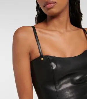 Balmain Leather Crop Top