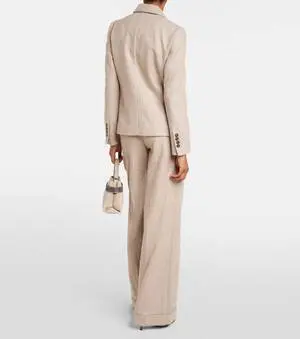 Brunello Cucinelli Chevron Wool-blend Blazer - Neutrals