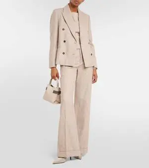 Brunello Cucinelli Chevron Wool-blend Blazer - Neutrals