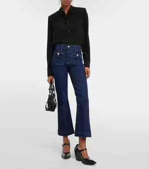 Veronica Beard Carson Cropped Flare Jeans