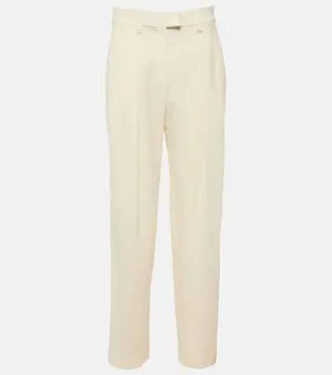 Brunello Cucinelli High-rise Gabardine Wide-leg Pants - White