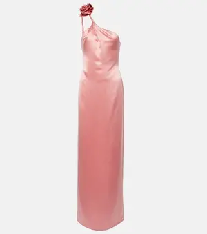 Magda Butrym Floral-appliqué Silk Satin Gown