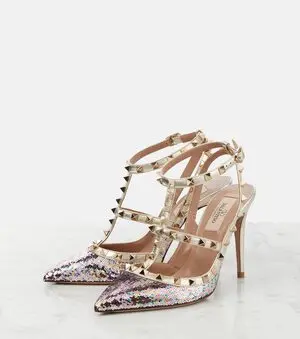 Valentino Garavani Rockstud Embellished Pumps - Multicoloured