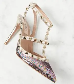 Valentino Garavani Rockstud Embellished Pumps - Multicoloured