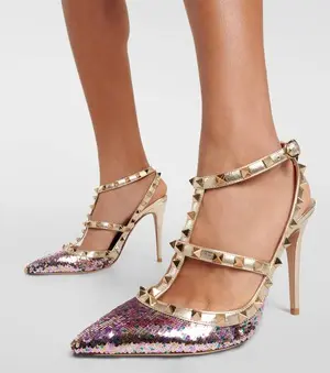 Valentino Garavani Rockstud Embellished Pumps - Multicoloured