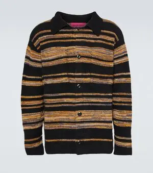 THE ELDER STATESMAN Phantom Striped Cashmere And Cotton Shirt - Multicoloured