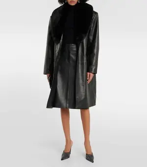 Magda Butrym Leather Midi Skirt