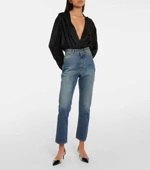 Alaïa Hooded Bodysuit In Noir