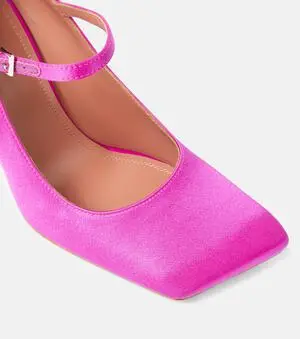 AMINA MUADDI Amina Muaddi Charlotte 95 Satin Mary Jane Pumps