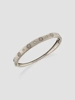 Nina Gilin Black Rhodium-plated & 0.80 Tcw Diamond Hinge Bracelet - Silver