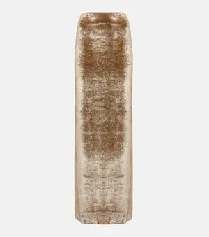 Brunello Cucinelli High-rise Velvet Maxi Skirt