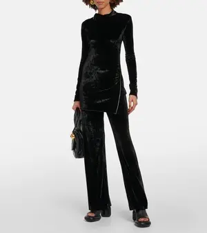 JIL SANDER Velvet Top - Black