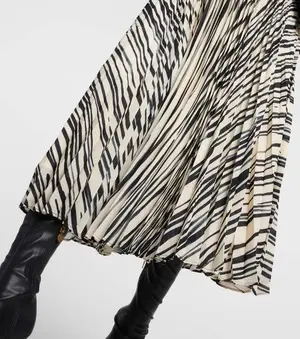 Proenza Schouler Printed Plissé Midi Skirt
