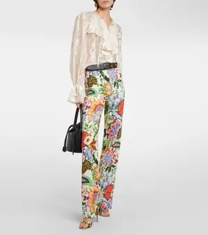Etro High-rise Straight Pants - Multicoloured